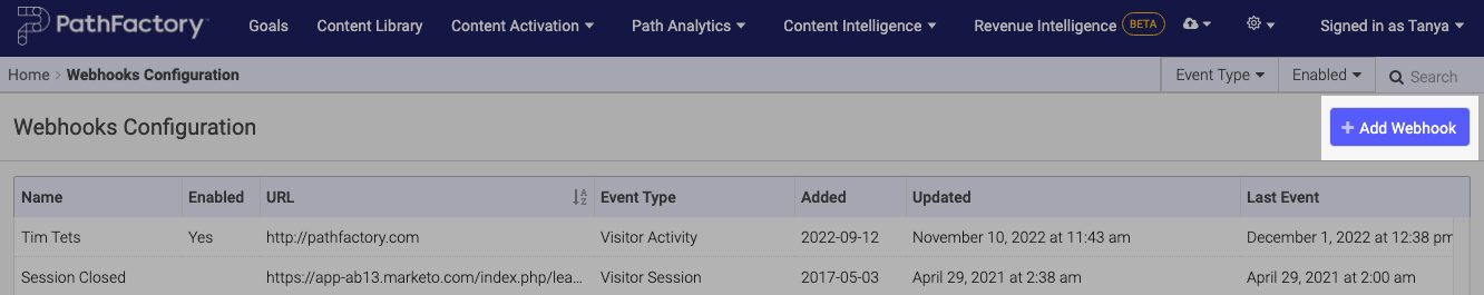 Sending Data to Salesforce Marketing Cloud using PathFactory Webhooks - PathFactory