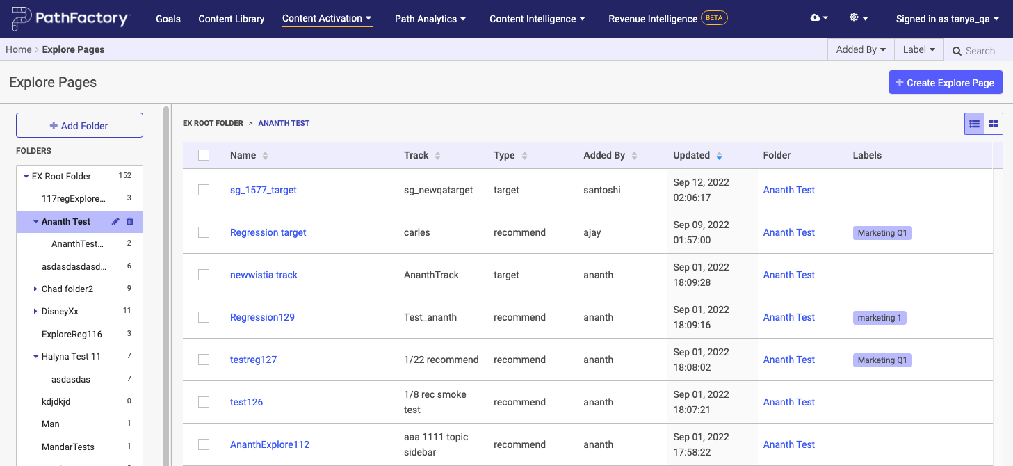 Create a New Explore Page - PathFactory