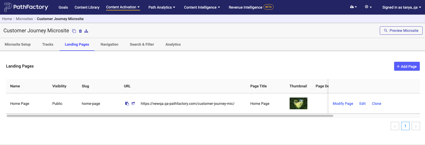 Use The Microsite Landing Page Editor - PathFactory