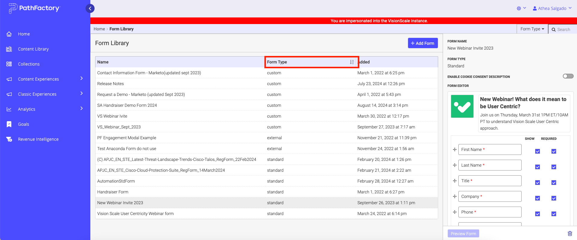 Manage your Forms Library - PathFactory