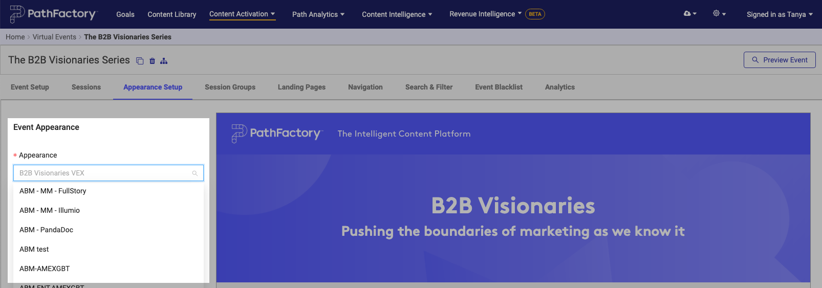 Customize your VEX events appearances - PathFactory