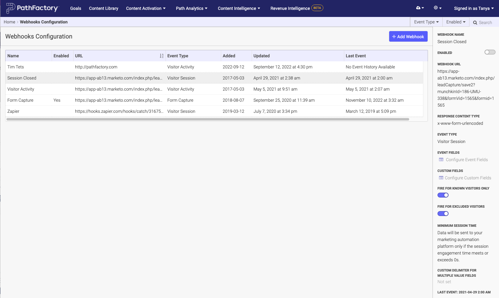 Setting Up Webhooks - PathFactory