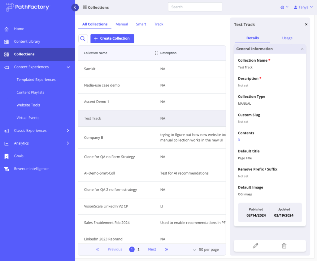 How to Create and Use Collections For Templated Experiences & Content Playlists - PathFactory