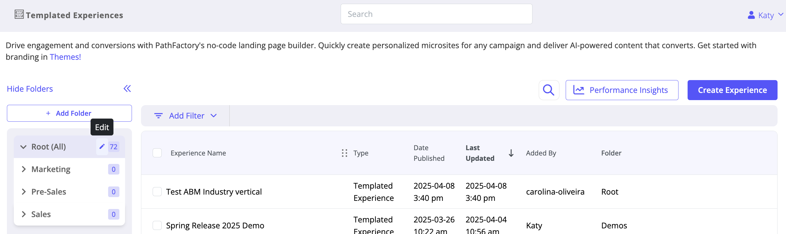 Folders in PathFactory - PathFactory