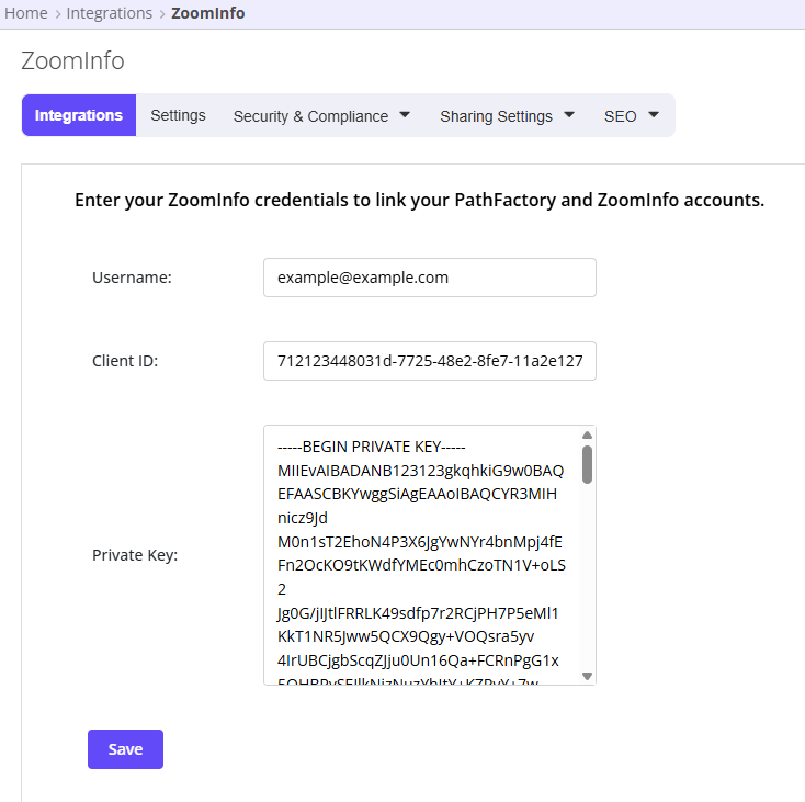 ZoomInfo Integration - PathFactory